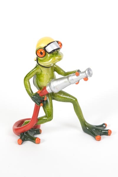 Frog Firefighter Figurine - Globe Imports