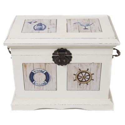 Set of 3 Nautical Trunks - Globe Imports