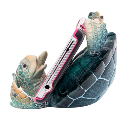 4 1/4 Inches Wide Blue Turtle Cell Phone Holder - Globe Imports