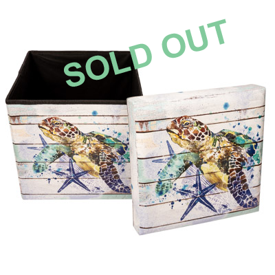 14 Inches High x 14 Inches Wide x 14 Inches Deep Sea Turtle Storage Box ...