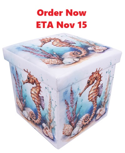 14 Inches High x 14 Inches Wide x 14 Inches Deep Seahorse Storage Box ...